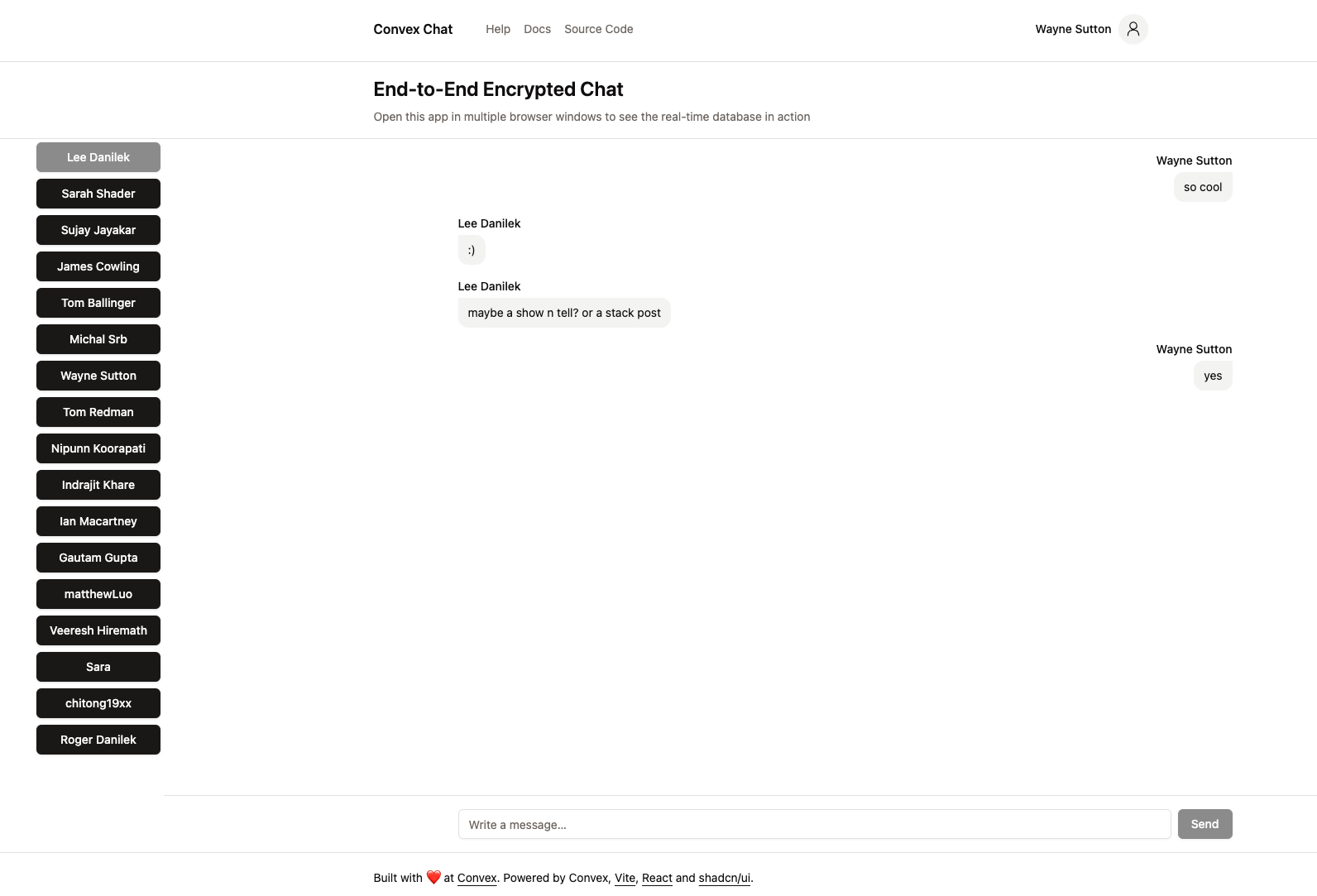 End-to-end encrypted chat